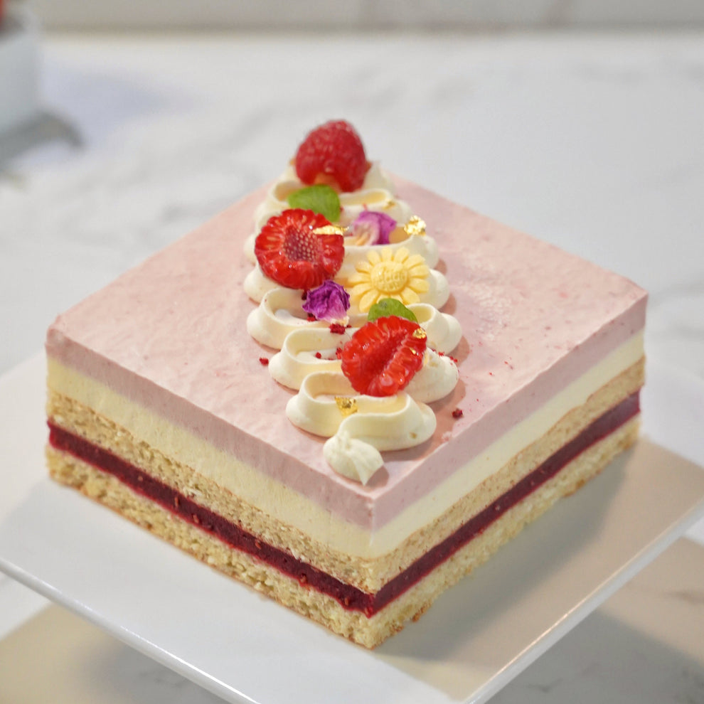 Lychee & Raspberry Layer Cake – BLUEBUTTER