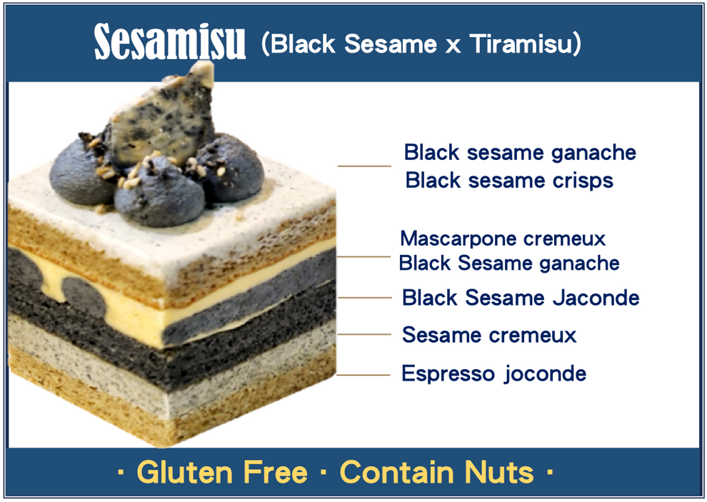 Sesamisu－Black Sesame x Tiramisu Layer Cake – BLUEBUTTER
